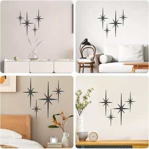 Wall Decor | New Metal Black Mcm Mid Century Vintage Style Atomic ...
